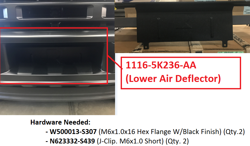 What is the Part Number for the Lower Air Deflector for 2015-2017 F-150?