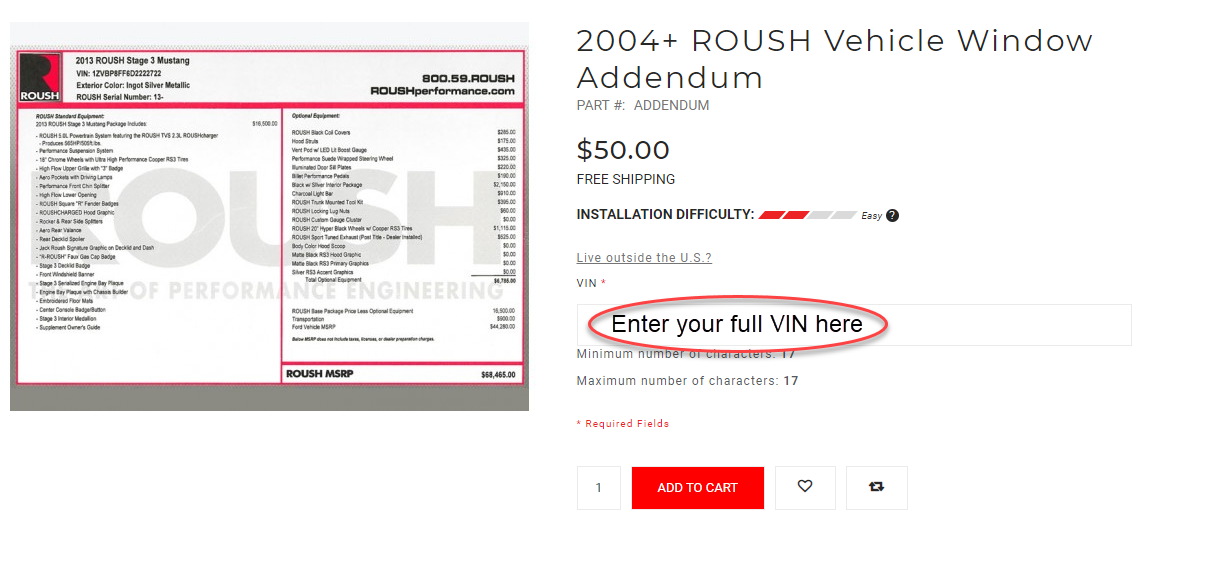 Can I Purchase a Vehicle Addendum for my ROUSH-Built Vehicle?